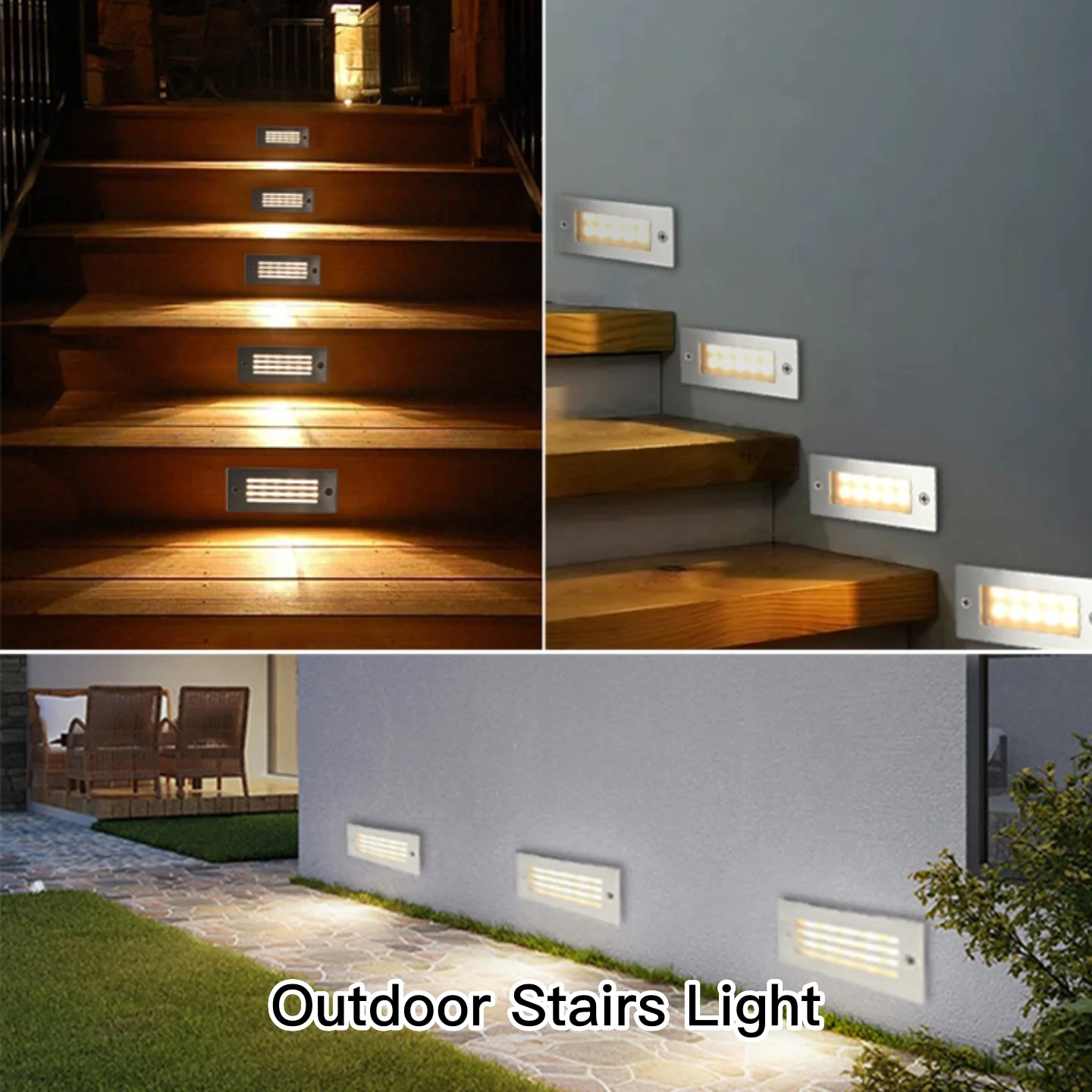 3w Led Stair Light Square Recessed Outdoor Waterproof Step Light Indoor ...