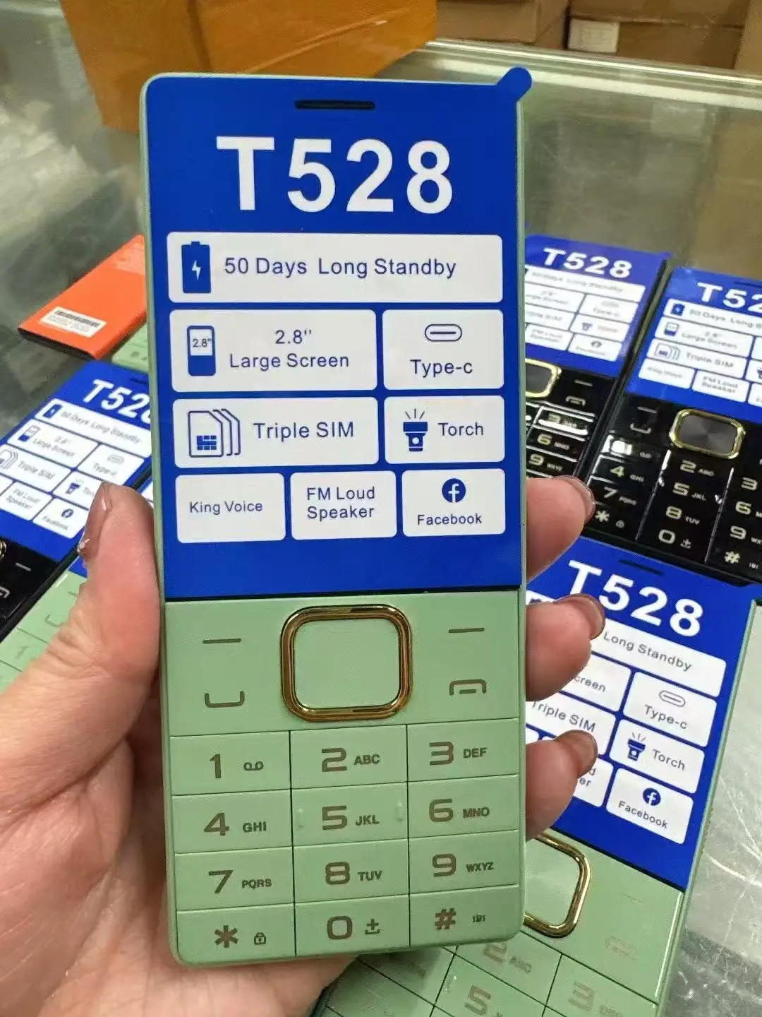 T528 Feature Phone - 2.8-Inch Screen, Tri-Sim, 3000mah Battery