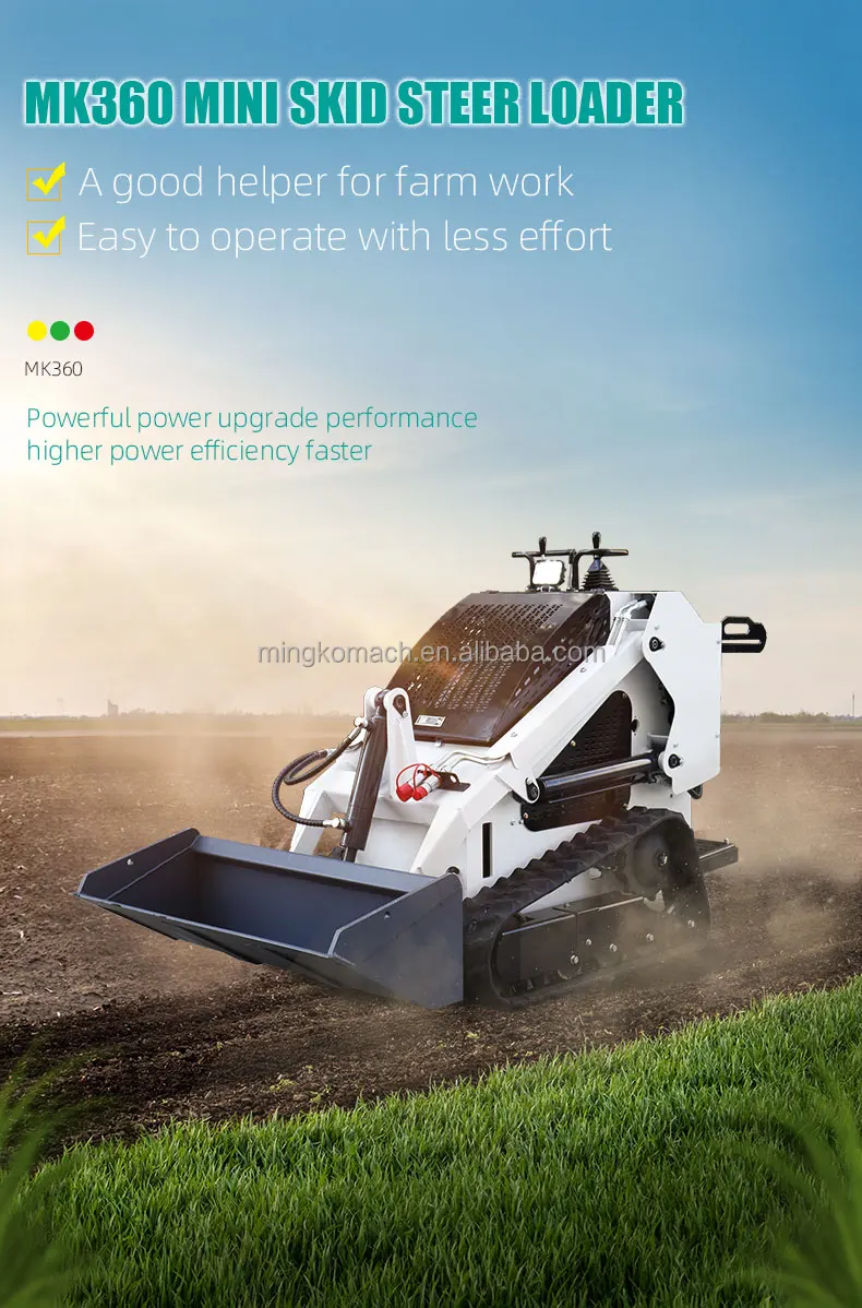 Mk360 Mini Skid Track Loader Bucket Automatic Leveling And Versatile ...