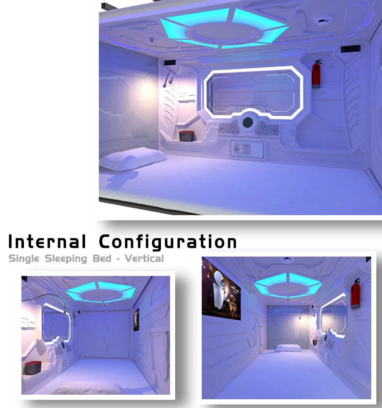 Vertical Sleeping Pod Capsule Bed in Hotel Bedroom Sets