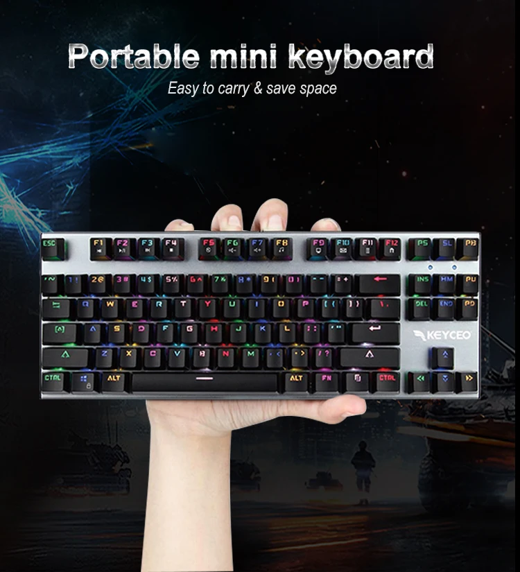 Tkl Mechanical Keyboard Wired Usb Rgb Backlight Support Software High ...