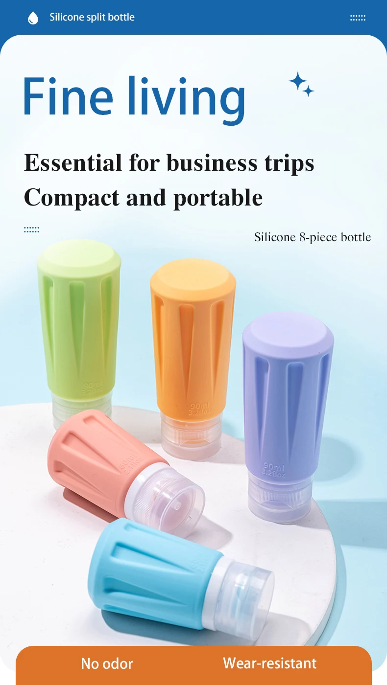 8-petal Silicone Split Bottle Reusable Shampoo Portable Storage Split ...