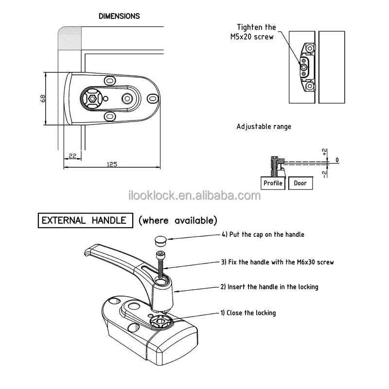 HVAC Unit Insulated Door Handle Lock air Handling Unit Lock AHU air ...