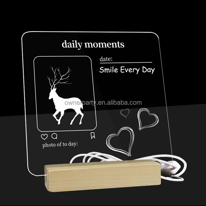 Wholesale Customized Creative Led Light Double Side Dry Erase Acrylic ...