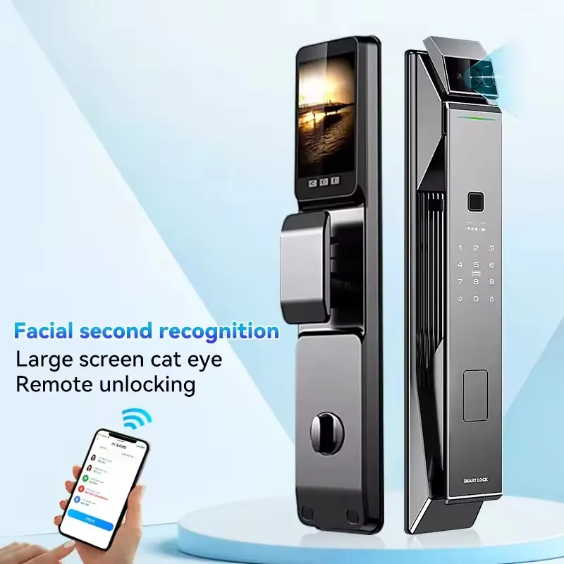 Smartier Tuya Security Fully Automatic Smart Lock 3d Face Recognition Biometric Lock Home ...