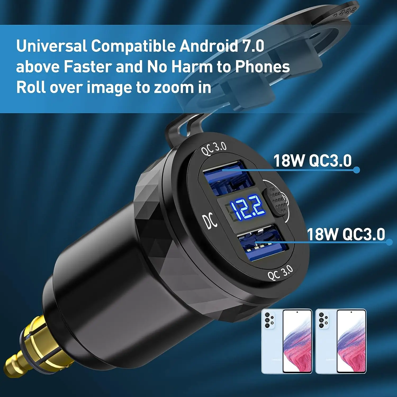 Motorcycle QC 3.0 Motorcycle Socket 12v to Usb c Eu Plug Hella DIN Plug ...