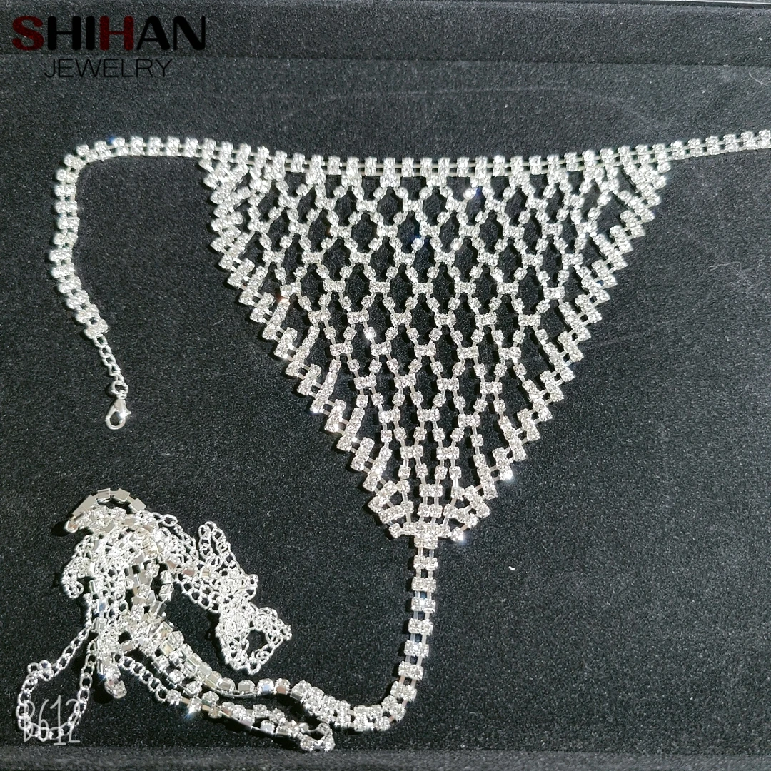 Sexy Bra And Thong For Women Underwear Set Rhinestone Hollow Body ...