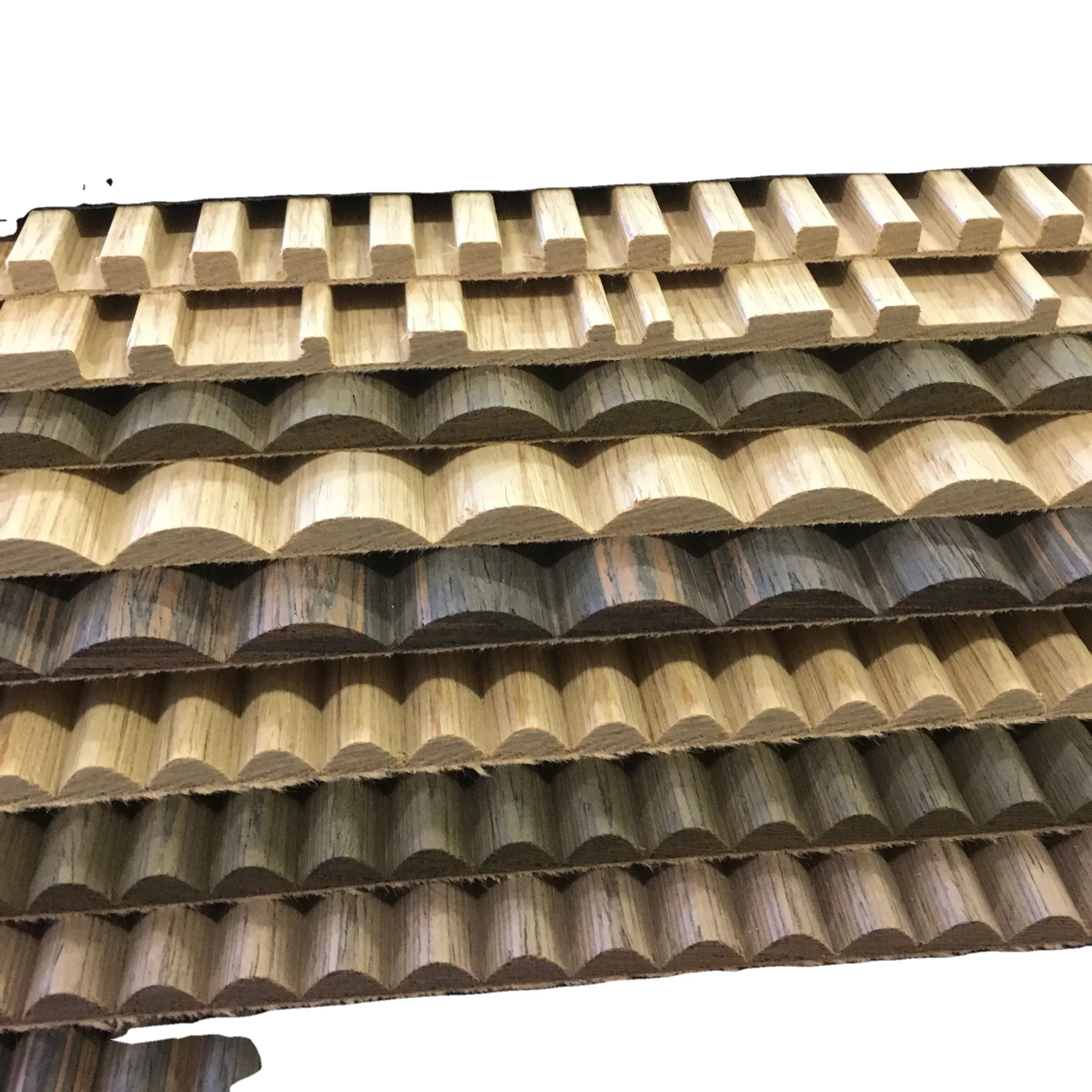 Half Round Solid Wood Grooved 3D Fluted Flexible Decorative MDF ...