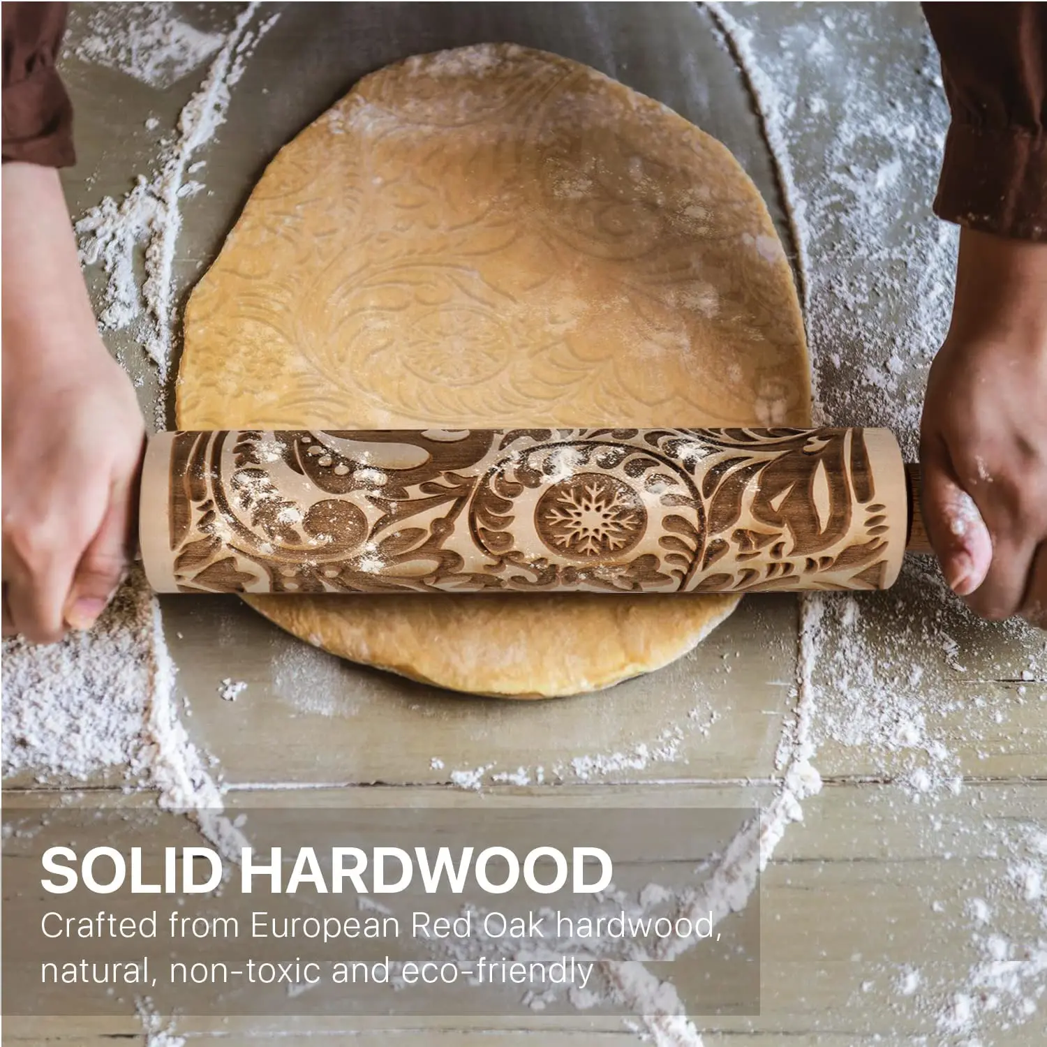 Embossed Rolling Pins With Patterns for Baking Engraved Wooden Rolling ...