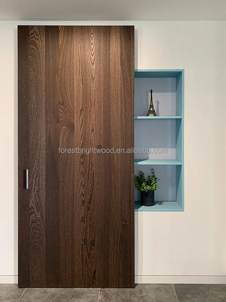 Magic Sliding Door - Invisible Track Wood Veneer Flush Door