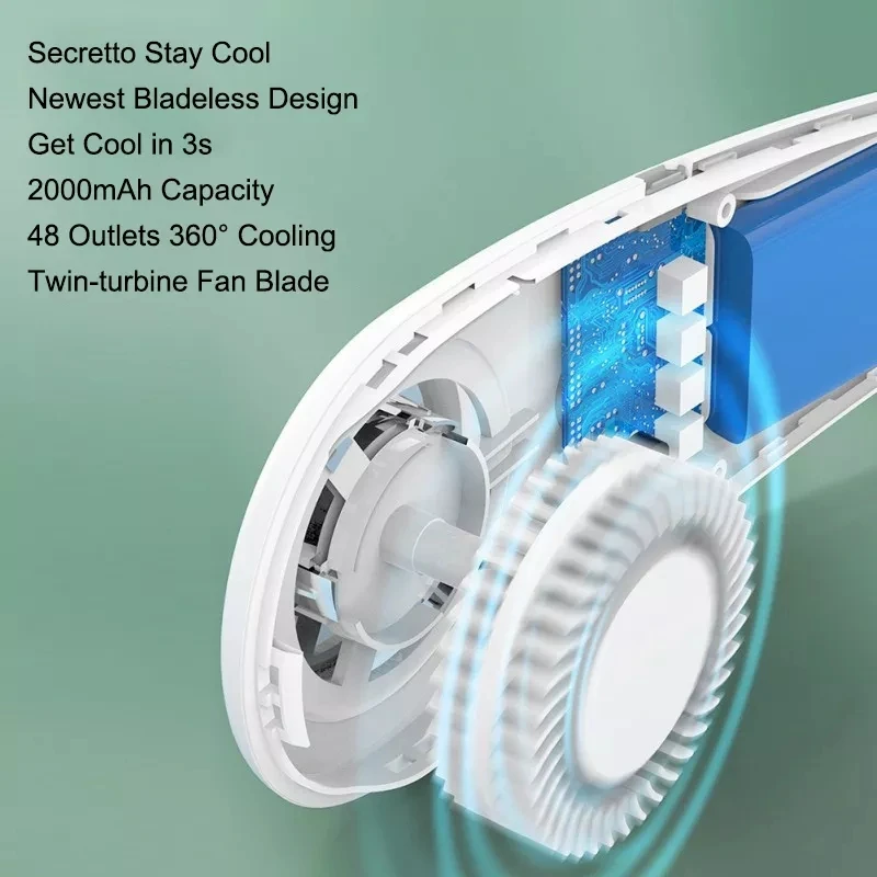 Outdoor Usb Wearable Cooling Mini Personal Necklace Rechargeable ...