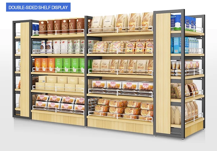 Custom Supermarket Shelves - Wood Pharmacy Rack Display