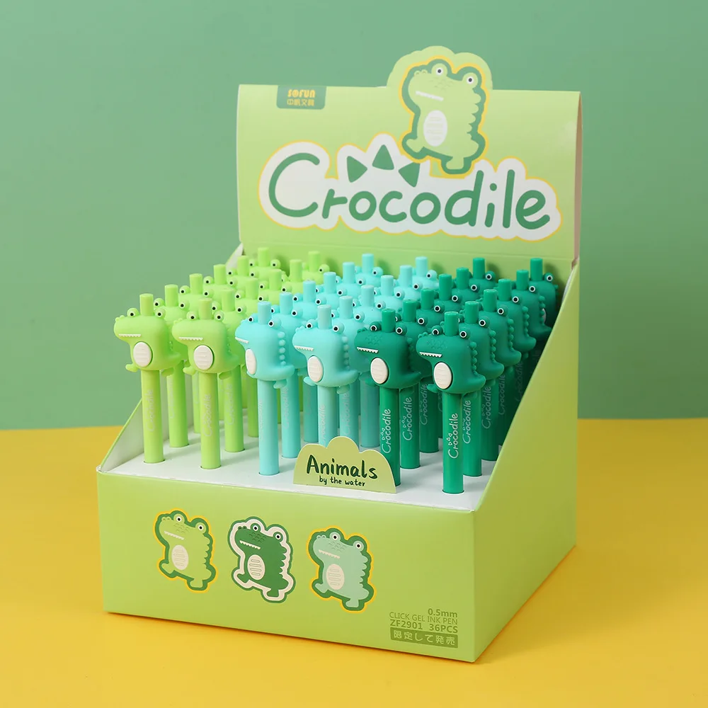 Cartoon crocodile series gel pen creative cute press gel pen writing ...