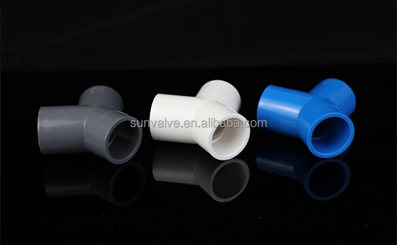 DIN 25mm 32mm 40mm UPVC Pipe Fitting Y Tee for Water Supply