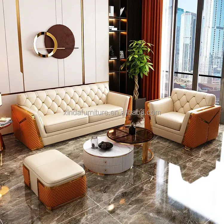 Microfiber Fabric 321 Seaters Couch Xinda Factory Modern Living Room ...