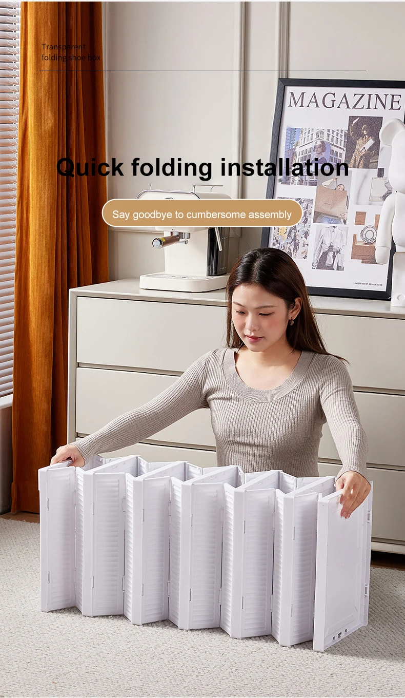 6 Layers Foldable Shoe Storage Boxes - Organize Efficiently