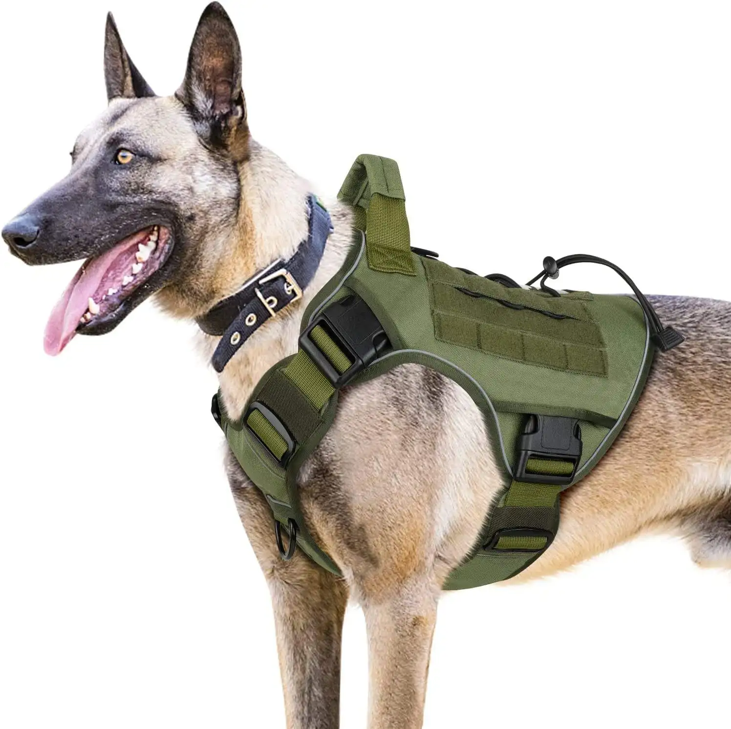 Heavy Duty Tactical Dog Reflective Harness Durable 1050d Nylon ...