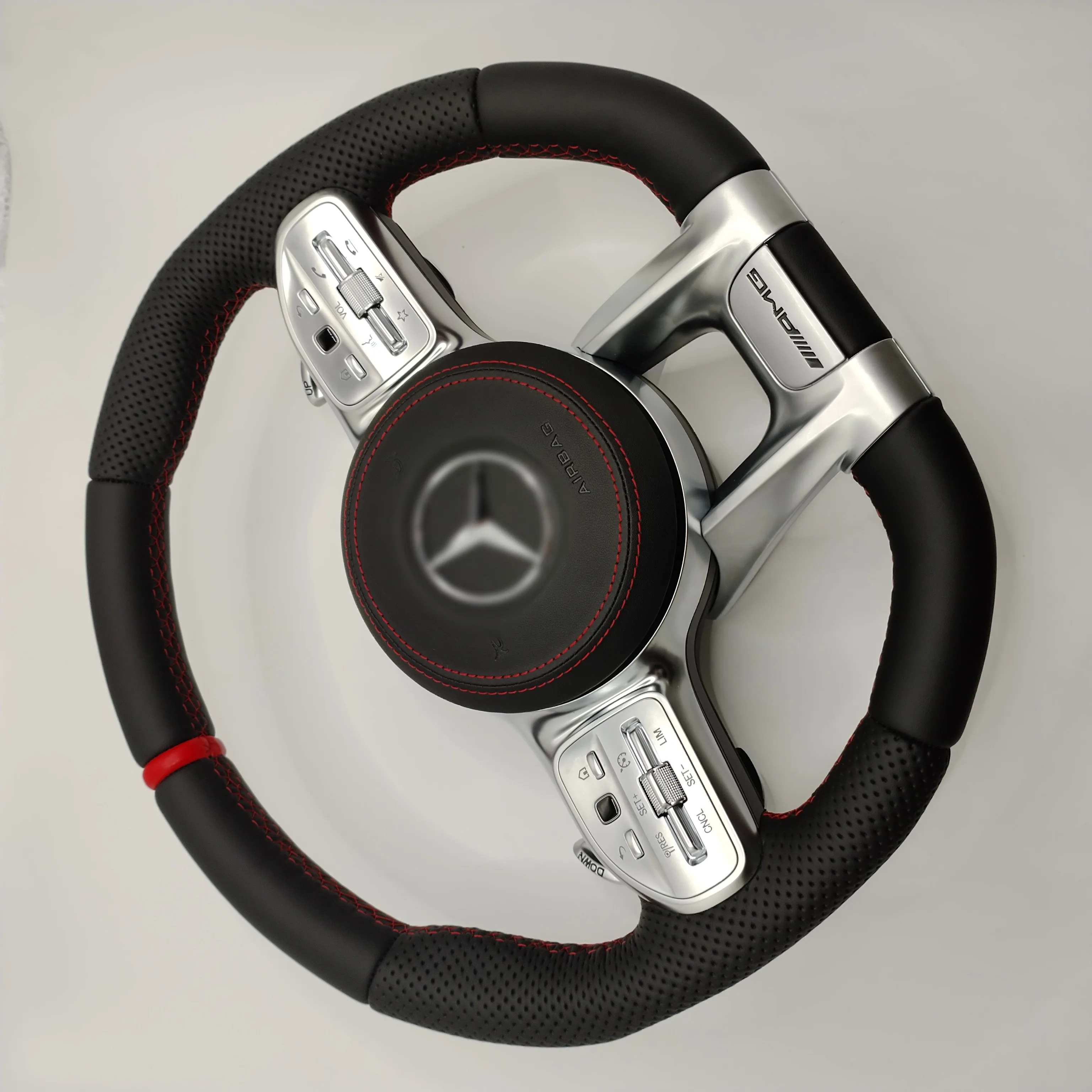 For Mercedes-benz W205 W211 Amg Gt Leather Steering Wheel A-mg Leather ...
