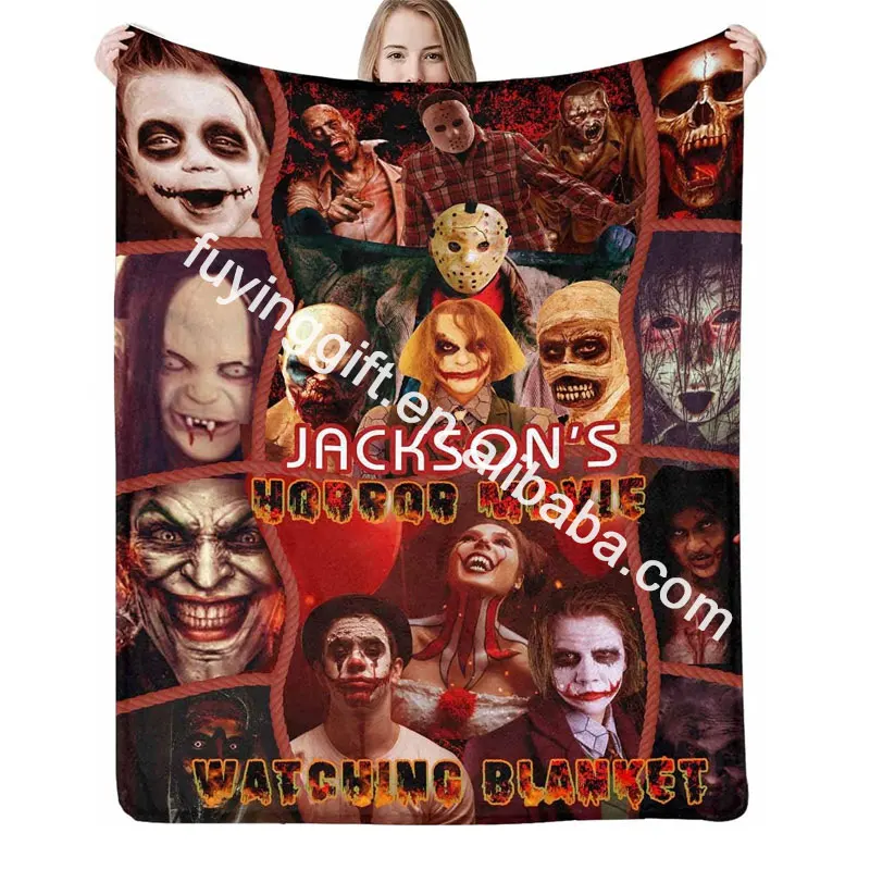 New Design Horror Face Blanket Scream Scary Flannel Soft Cover Horror ...