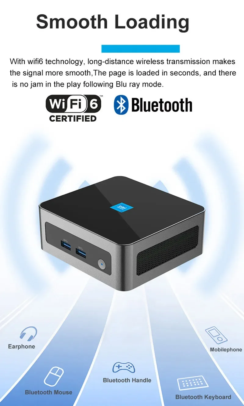 JIERUICC M9 Mini PC - Intel N100/N200, M.2 SSD, 4K Gaming