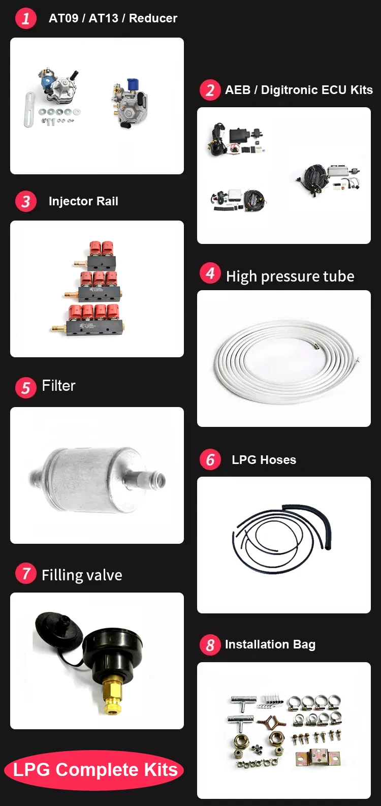 Gas CNG LPG GLP Conversion Kits for All Cars - Reliable Autogas Solutions