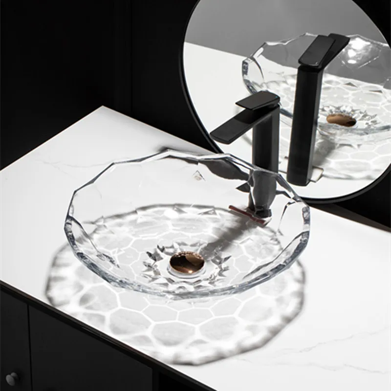 Shop Our New Arrival of Bathroom Diamond Design Glass Sinks
