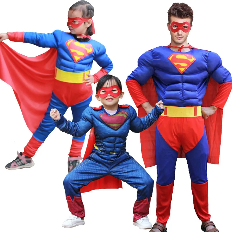 In Stock Superhero Kids Muscle Super Hero Halloween Costumes For Boys ...