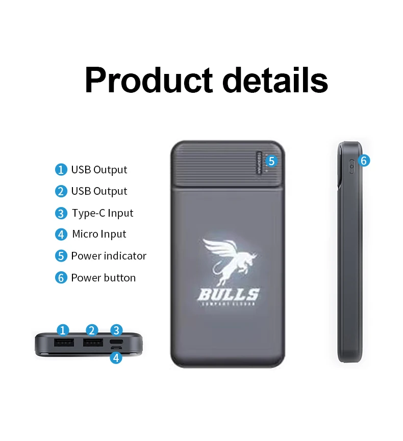 Luminous LED Power Bank 10000mah - Custom Logo Gift