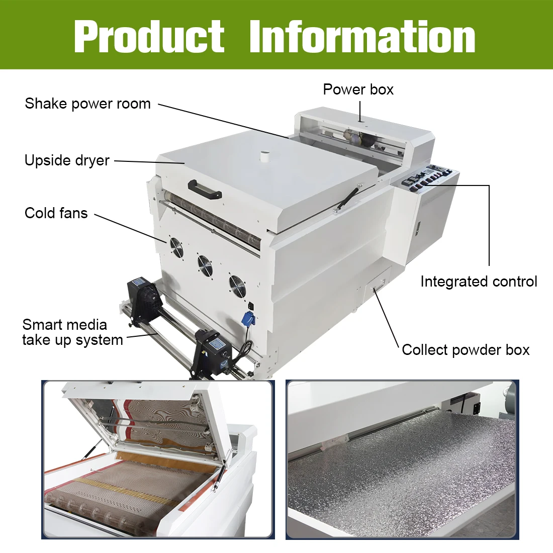 Baiyin Professional 60cm Automatic DTF Shaker Drying Machine Powder ...