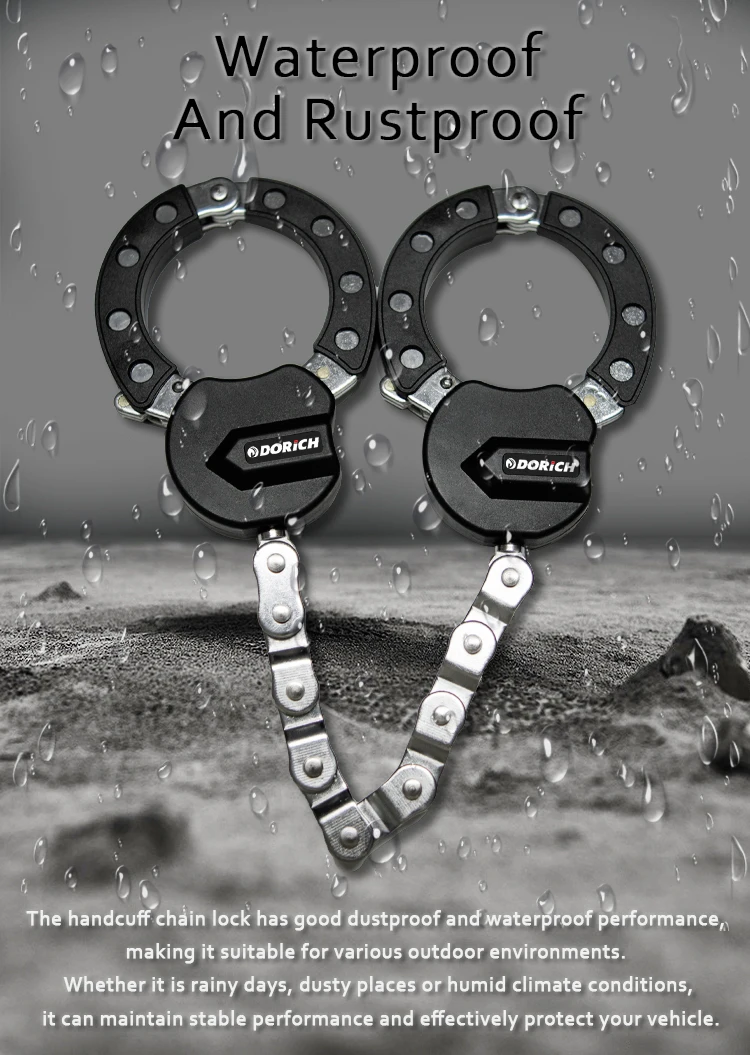 High Security Handcuff Chain Lock for Motorcycle Anti-theft