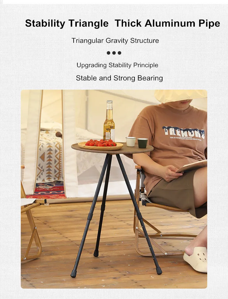 Outdoor Triangle Folding Table Portable Easy Storage Table Small ...