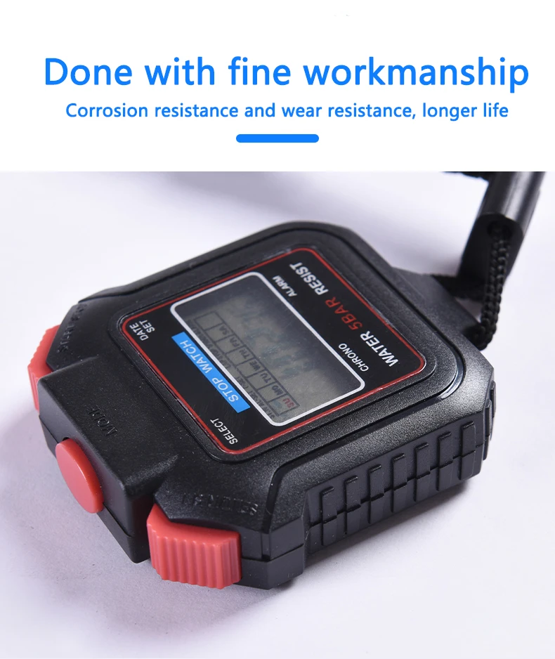 Three Row 10 Track 100 Track Memory Waterproof Electronic Stopwatch Timer Track Training Running ...