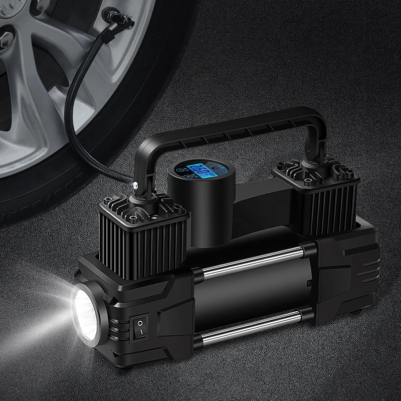 12v 150psi Multi-use Double Cylinder Car Air Pump With Digital Pressure ...