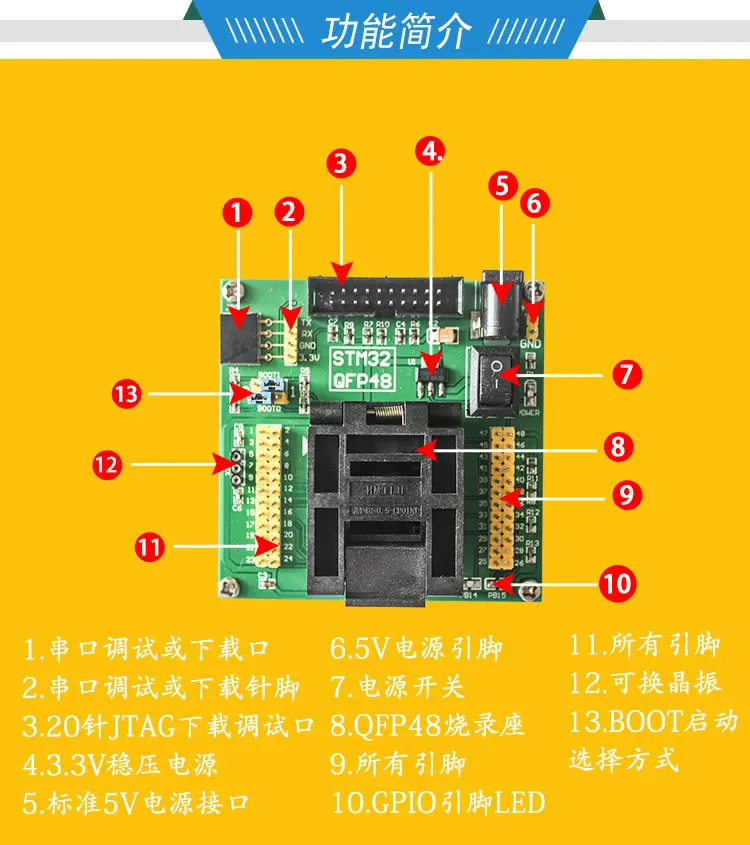 GD32 STM32 64 Pin Chip Burn-in Downloader Test ISP Serial Port ...