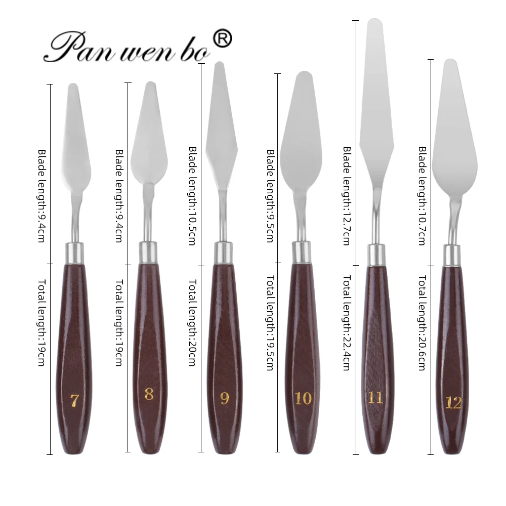 Panwenbo Professional Stainless Steel Oil Painting Knives Wooden Handle ...