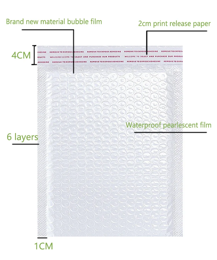 Self-Adhesive Bubble Gift Packaging Bags for Shipping and Storage of Jewelry Elegant Container ...