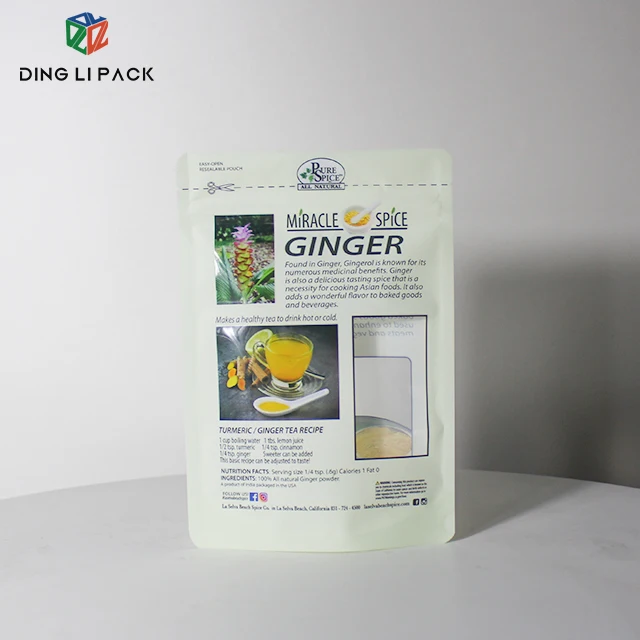 Digital Print Flexible Packaging Bag Spices Ginger Tumeric Powder ...