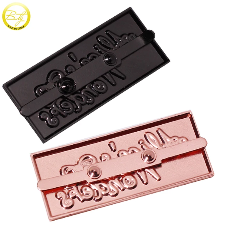 Waterproof Bag Accessories Metal Plate Customized Rectangle Letter ...