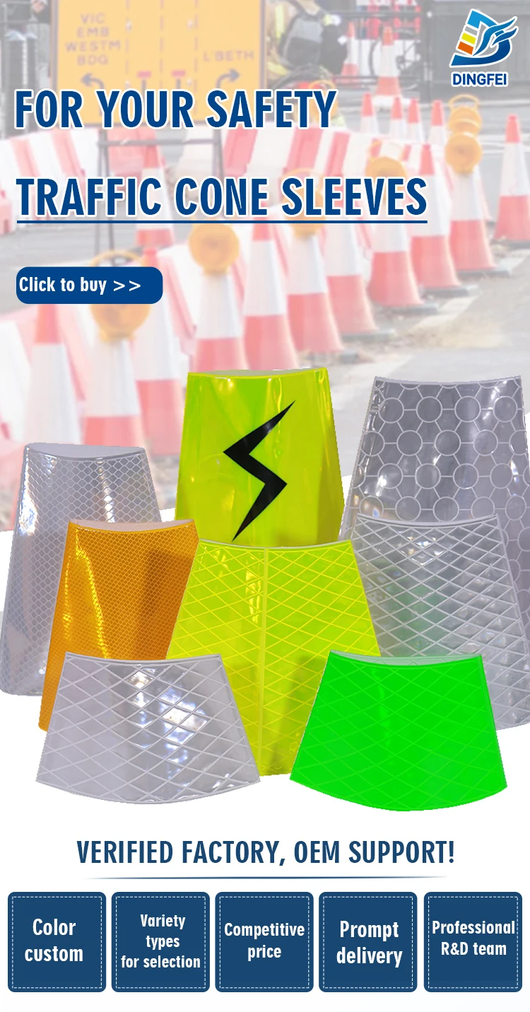 High Visibility Traffic Safety Cones with Reflective Collars