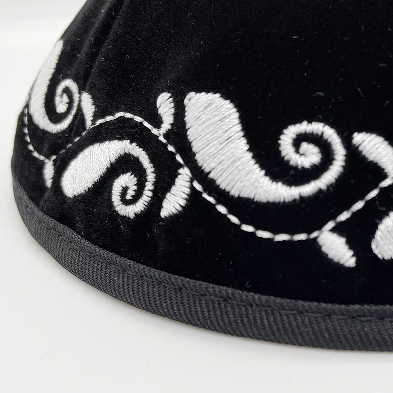 Velvet Black Kippah Yarmulke - Judaica Kippa for Men