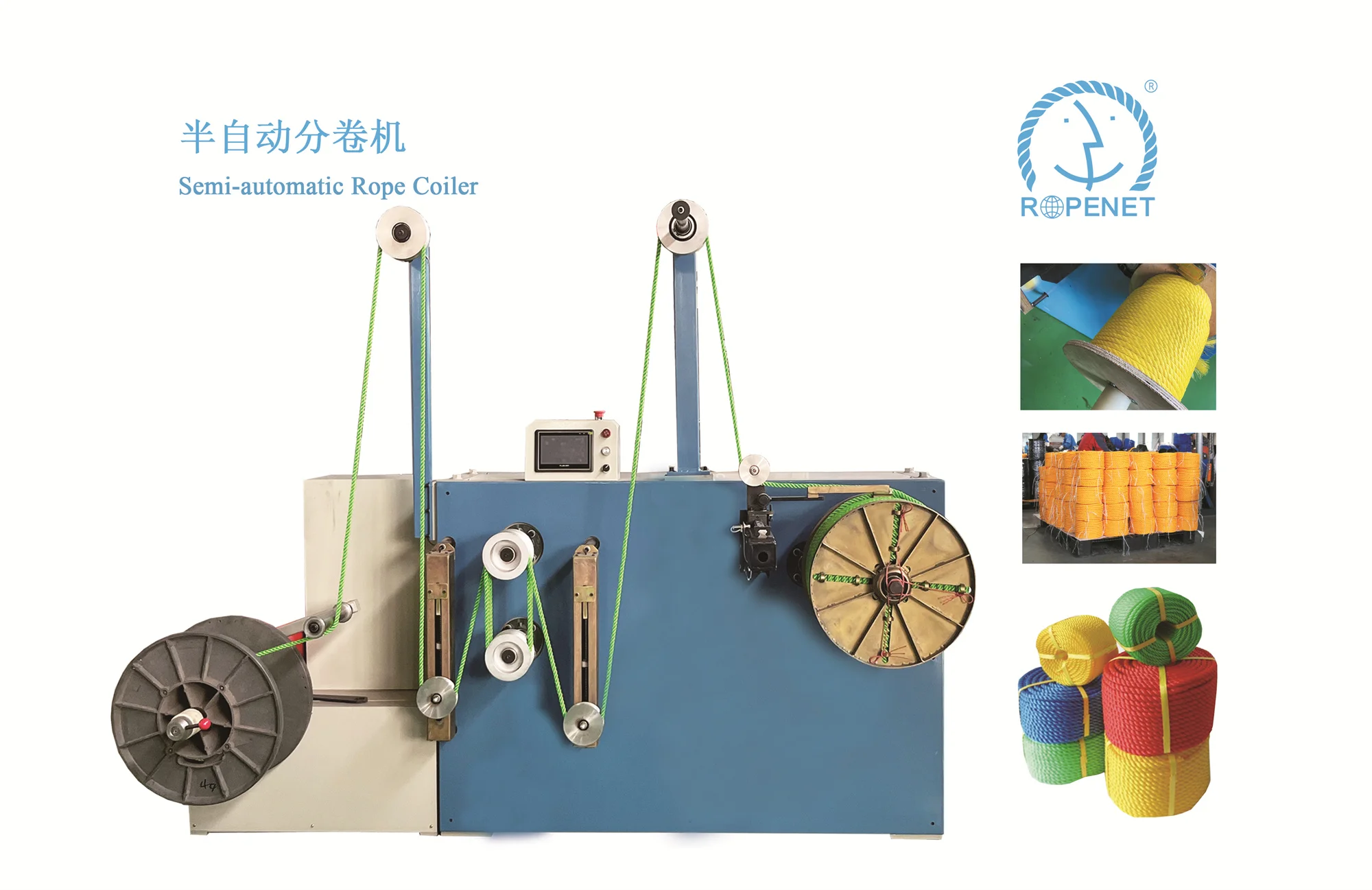 SEMI Automatic Wire Rope Coiler Coiling Machine for Winding on Bobbin ...