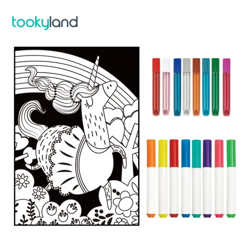 RTS Watercolor coloring note pads drawing bookmarks with paint ...