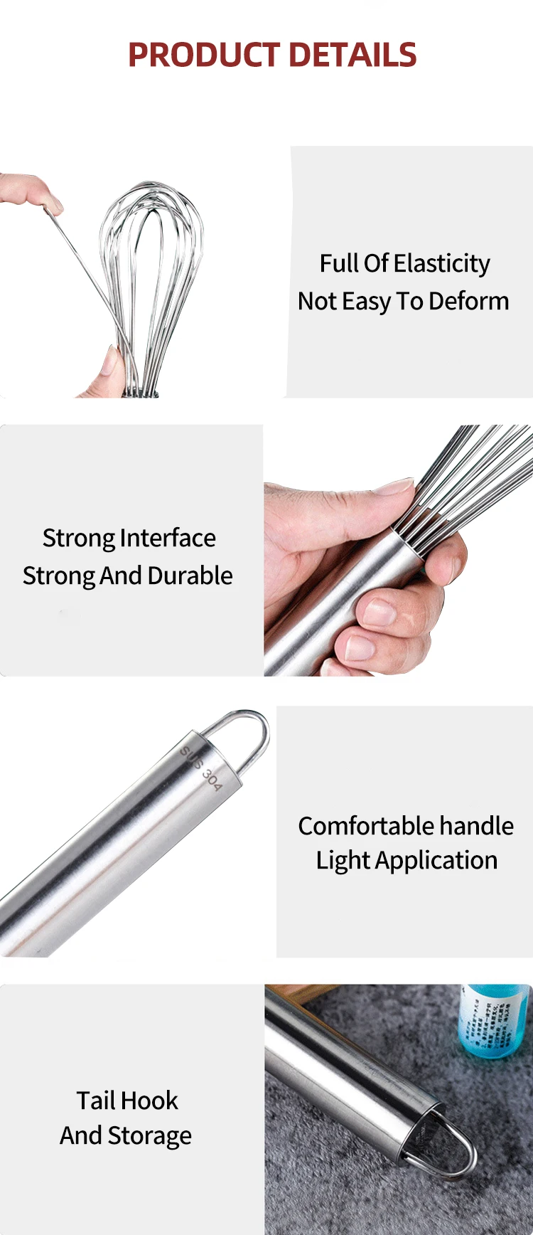 Bakest Stainless Steel Hand Mixer Egg Beater Mulit Purpose Eco Friendly ...