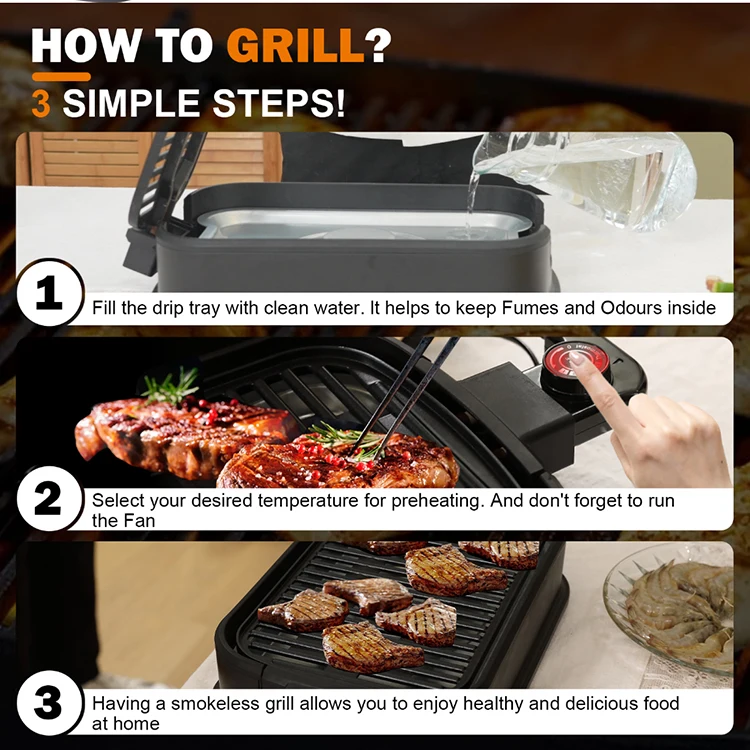 Smokeless Indoor Grill And Griddle With Interchangeable Plates And ...