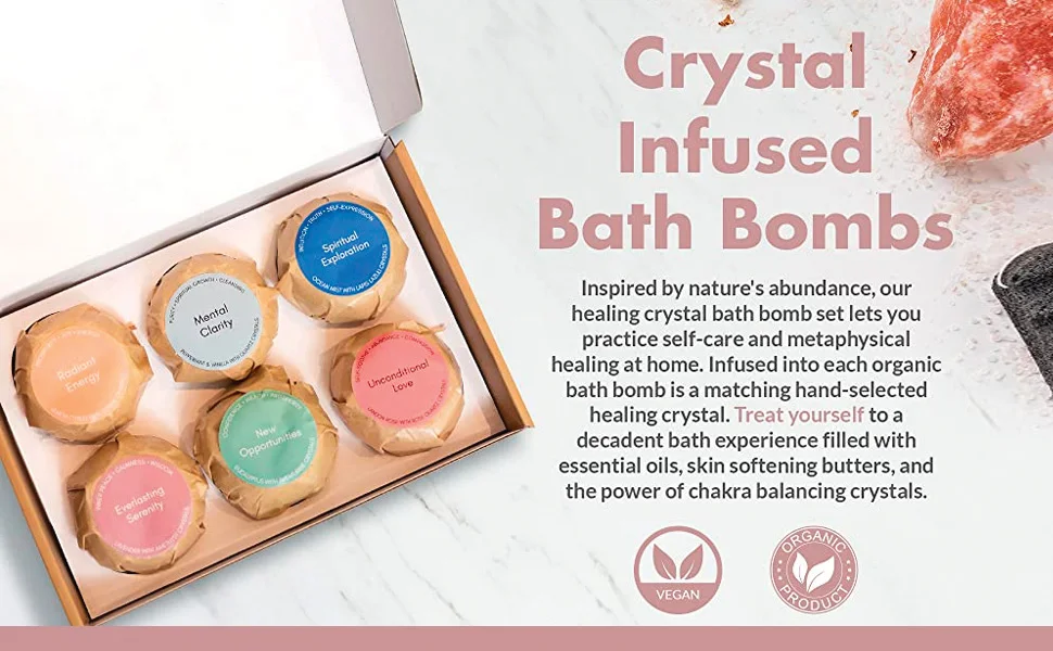 Wholesale Healing Crystal Bath Bomb Set Of 6pcs - Buy Bubble Bath Bombs ...