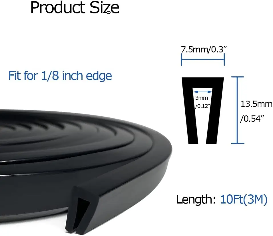 V Shaped Rubber Seal Rubber Edge Trim Black,U Channel Edge Seal Pvc ...