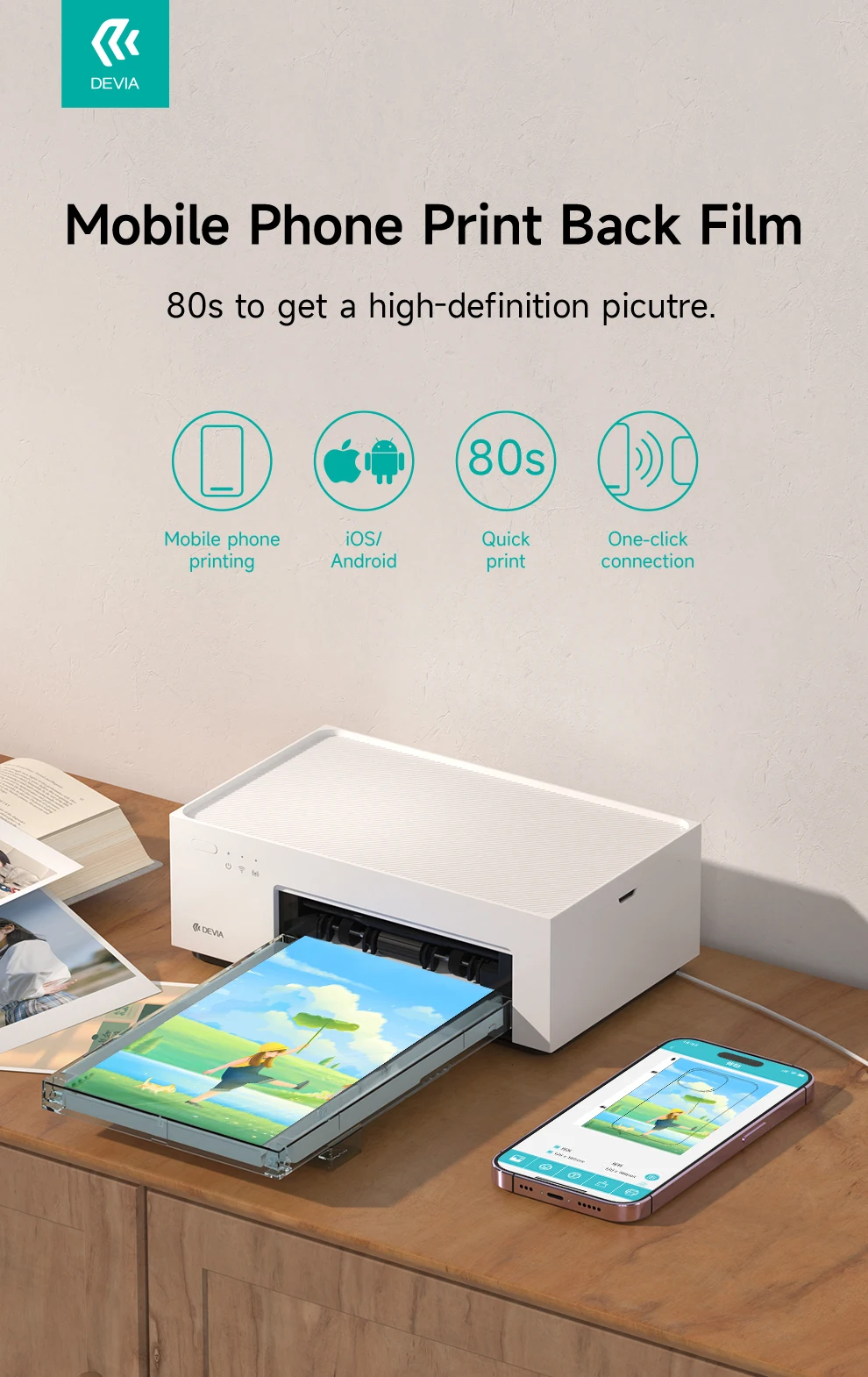 Devia Mini Portable Mobile Phone Back Cover Sticker Skin Printer ...