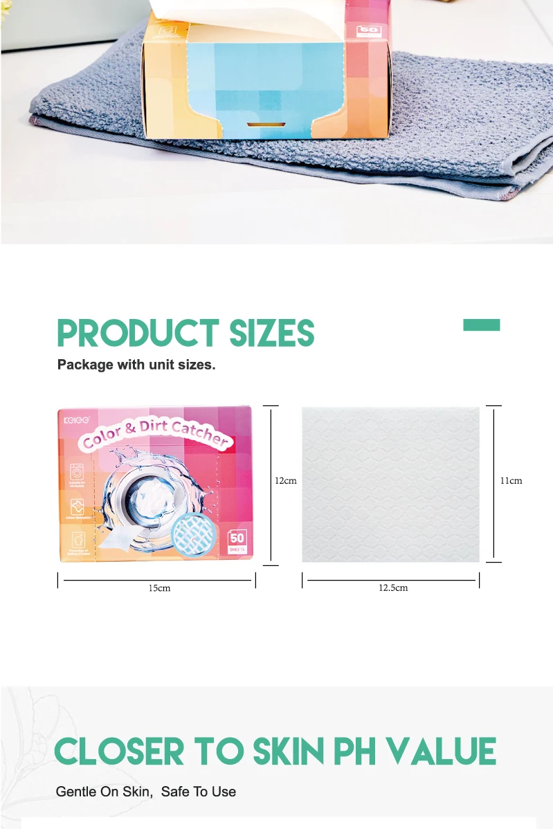 Washing Clean Color Grabber Sheet Laundry Degradable Color Catcher ...