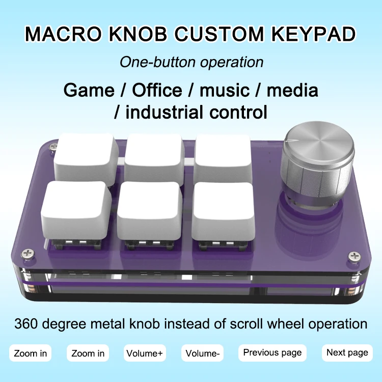 Usb Mini 6-key Keypad Mechanical Gaming Pc Keyboards Programming Macro ...