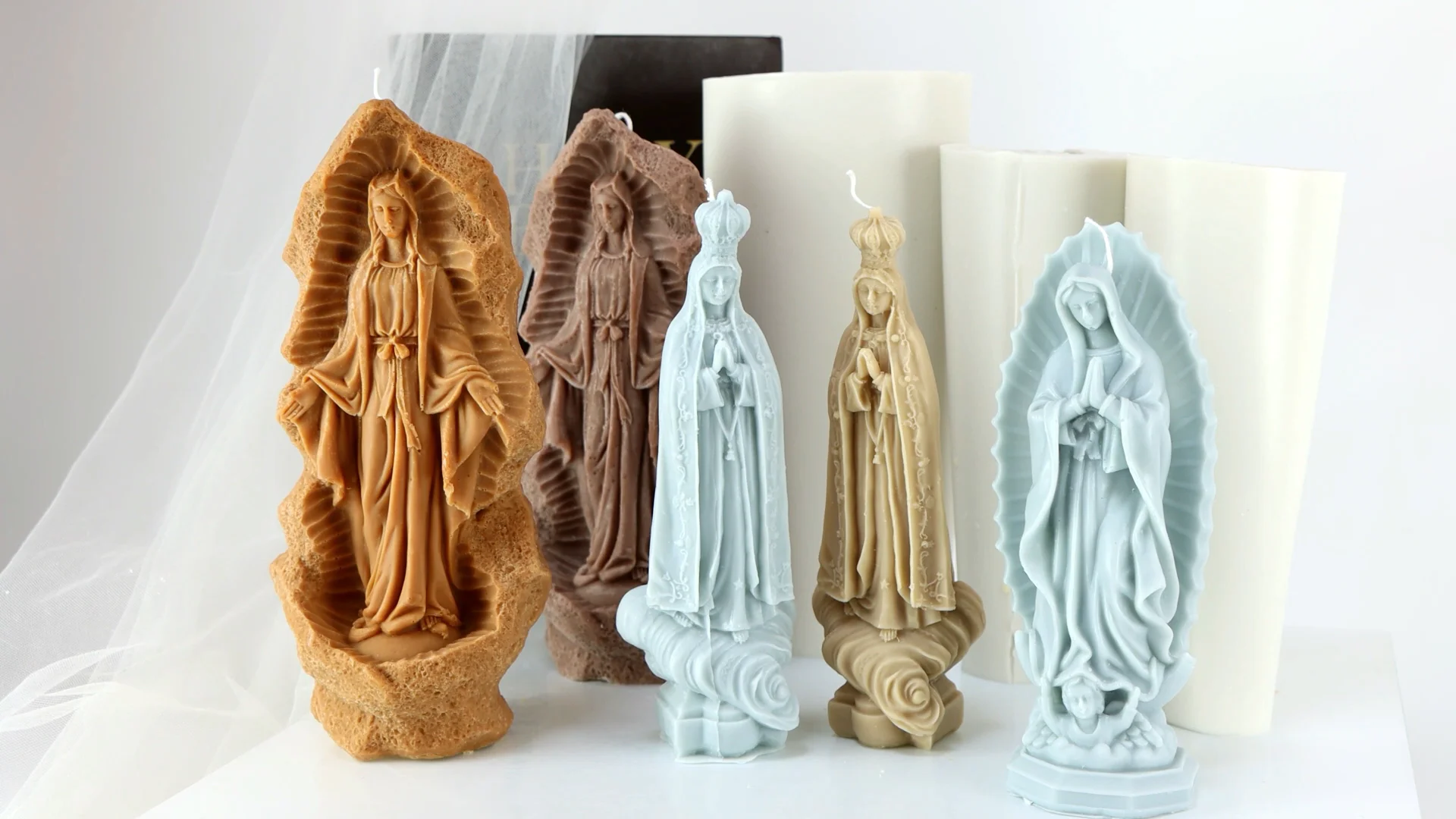 Religious Blessed Virgin Mary Candle Silicone Mold Madonna Goddess ...